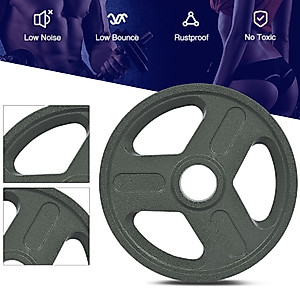 35LB Olympic Weight Plates, Standard Bumper Plates for Barbell, 2-inch Hole, Ideal for Strength Training, Weightlifting, Fat Loss, and Home Gym Equipment (35LB Single-Plate B)