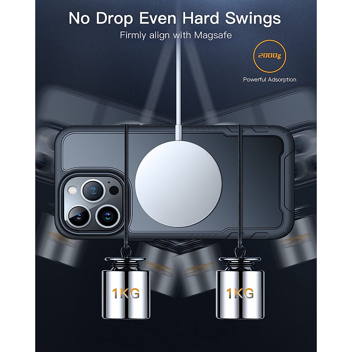 Humixx Magnetic Designed for iPhone 13 Pro Max Case, [12FT Mil-grade Drop Tested] [Compatible with MagSafe]Shockproof Translucent Matte Slim Protective Case for iPhone 13 Pro Max Phone Case 6.7" Black