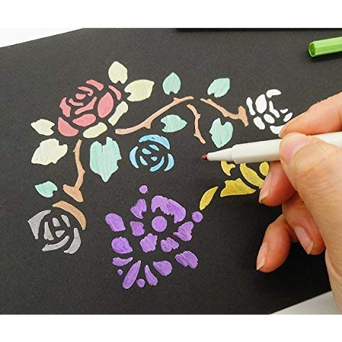 PuTwo Set of 10 Marker pens Coloured Pencils DIY for Photo Scrapbook Album use, Multicolor, 10 Count