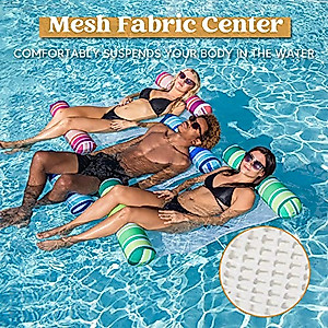 Sloosh 3 Pack Inflatable Pool Float Hammock, Water Hammock Lounges, Multi-Purpose Swimming Pool Accessories (Saddle, Lounge Chair, Hammock, Drifter) for Pool, Lake, Outdoor, Beach