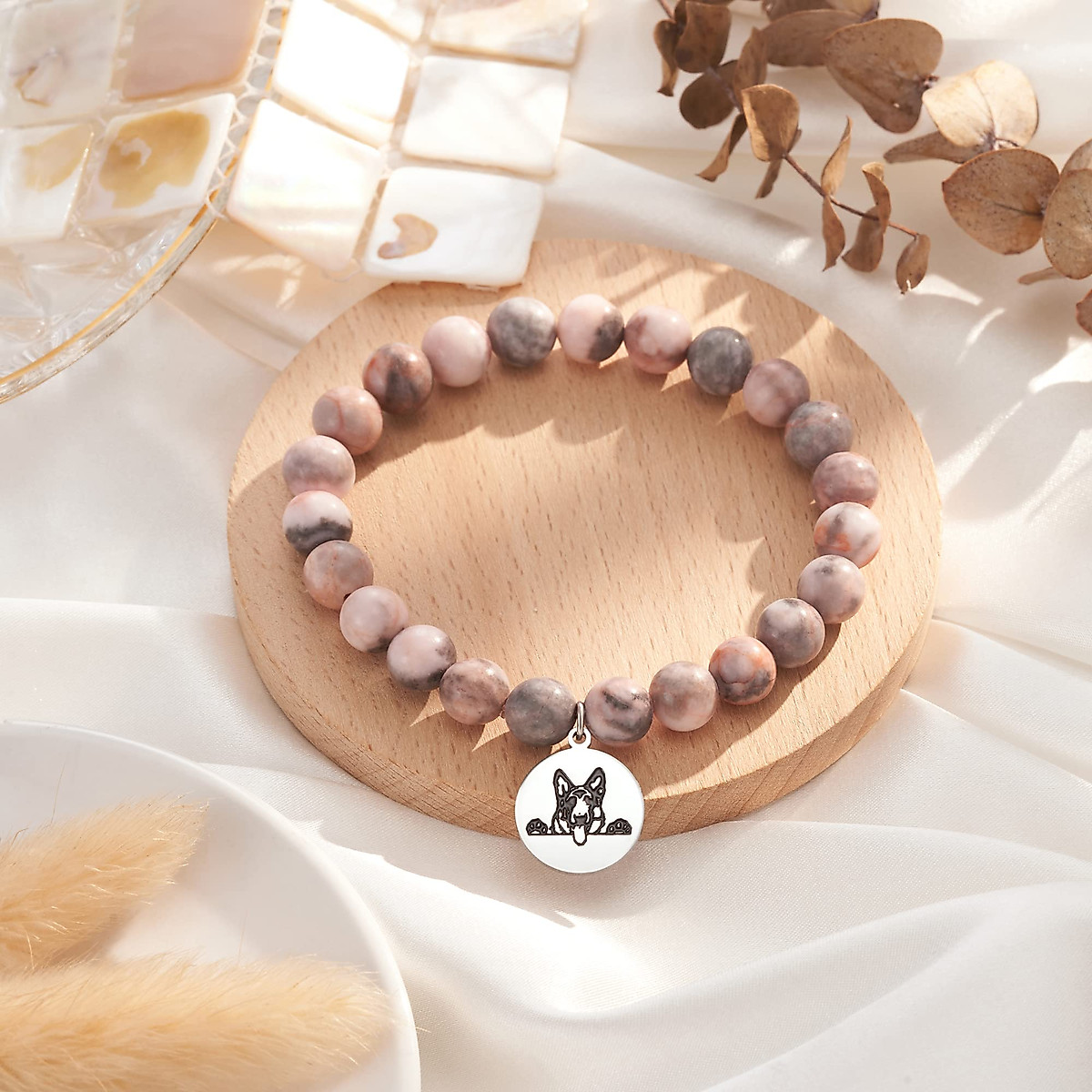 JOGDIAM Dog Mom Gifts for Women, Dog Gifts for Dog Lovers with Gift Message Card, German Shepherd Gifts Dog Mom Bracelets for Mom, Grandma, Daughter, Wife, friend, Friends