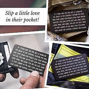 Engraved Wallet Love Note - Cute Anniversary Gifts for Him, Gift for Boyfriend, Hubby, Just Because I Love You, 6th or 10th Year Anniversary Gift for Husband, Deployment, or Long Distance Relationship