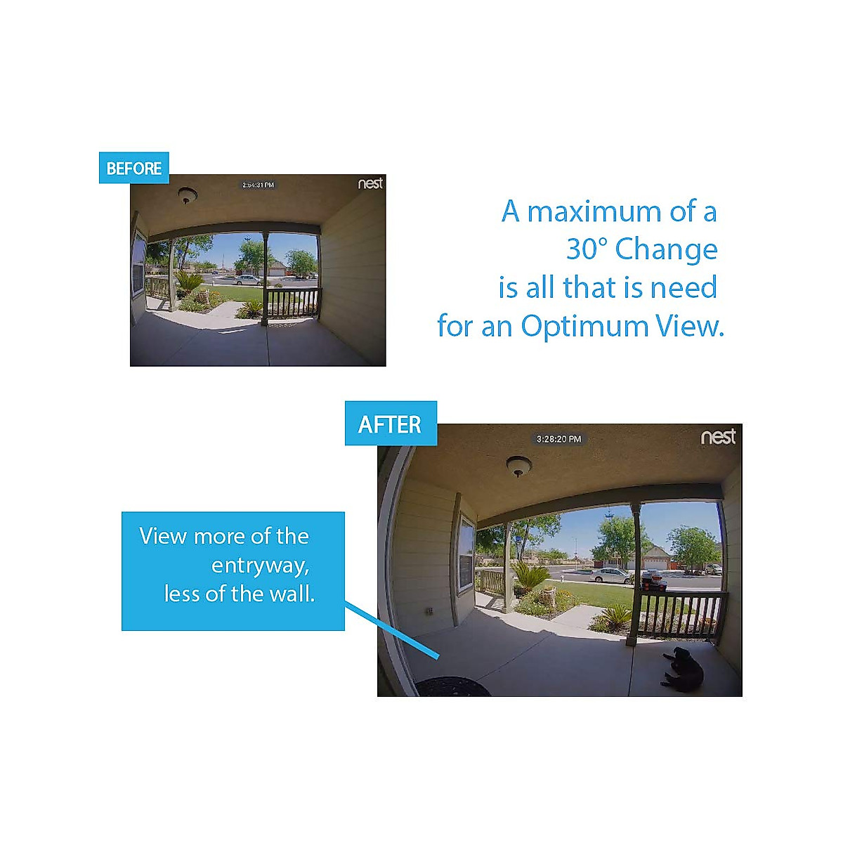 AirTech Home Automation Google Nest Doorbell 30 Degree Wedge Black Made for Nest Hello and works with Google 15 degree wedge.
