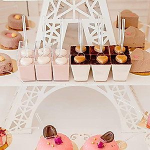 HawHawToys Dessert Cups, 60 Pack 5.4oz Appetizer Cups Parfait Cups Clear Plastic Dessert Cups with Lids and Spoons