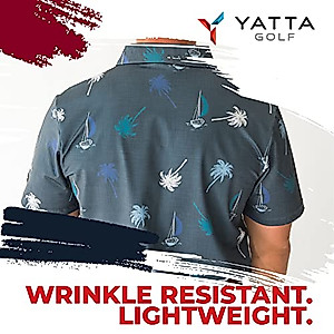 YATTA GOLF Standout Performance Golf Polo Shirts – Men’s – Pura Vida – L
