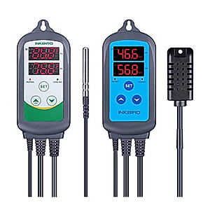 Inkbird WiFi ITC-308 Digital Temperature Controller with WiFi IHC-200 Humidity Controller with Outlet for Mushroom Humidifier Dehumidifier Reptile Greenhouse Home Brewing