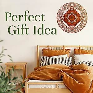 WoodfulArt Wood Wall Decor Shine on Diamond Mandala - Hanging Wood Wall Art with Engraved Design, Flower of Life Wooden Decoration - Sacred Geometry Wall Art for Home & Yoga Studio - 15.3" W x 15.3" H