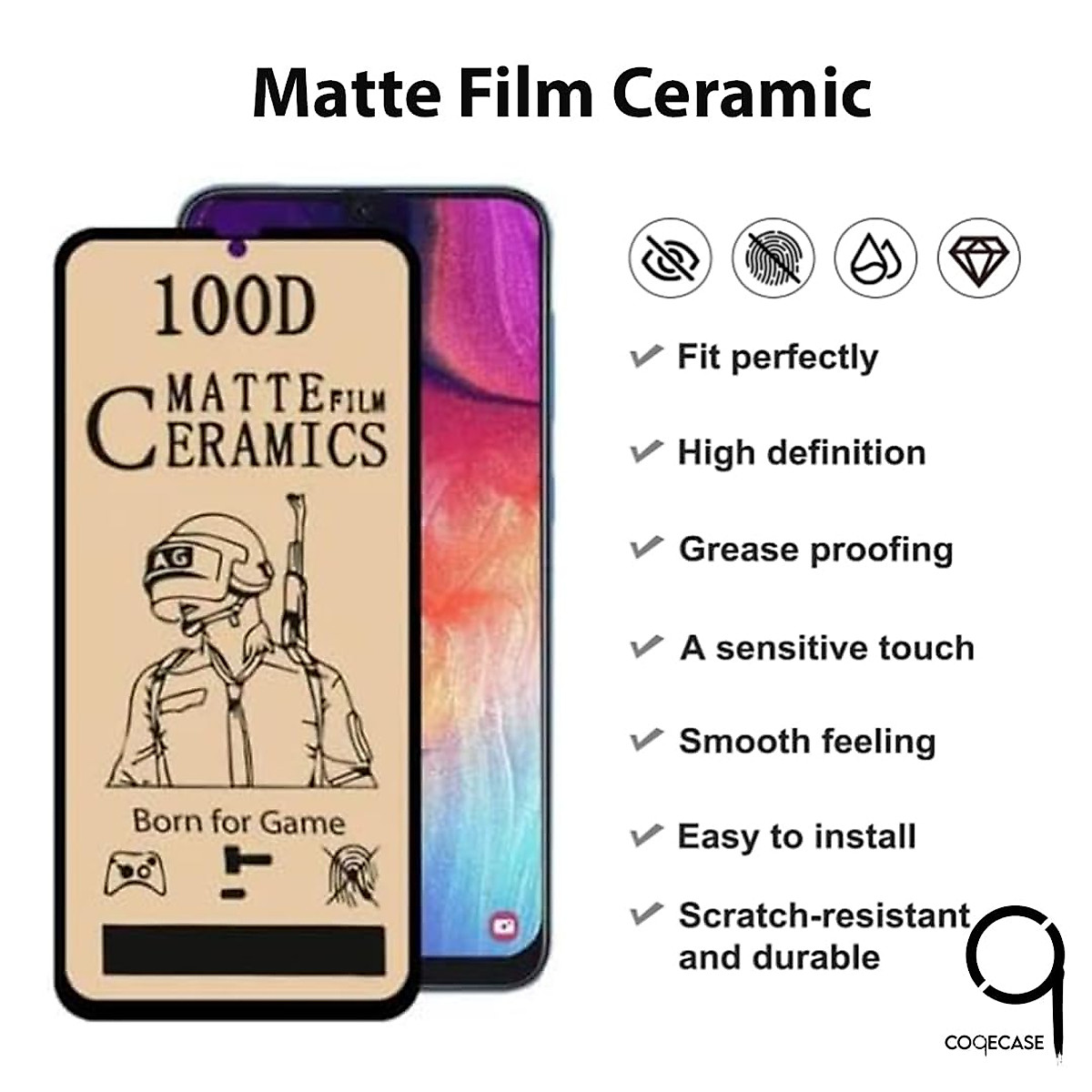 Coqecase [2pack] Unbreakable matte term ceramic screen protector for Oppo Reno 7 5g