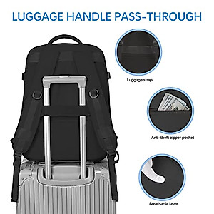 Travel Backpack for Women Men, Airline Approved Carry On Luggage Backpacks for Travel, Waterproof Laptop Backpack Casual Daypack Hiking Backpack with USB Charging Port Shoe Compartment