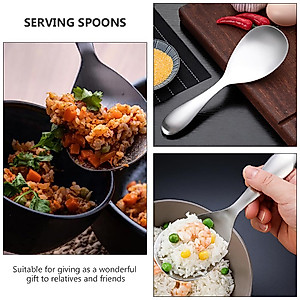 Rice Paddle Spoon Stainless Steel: 2pcs Non Stick Rice Spoon Scooper Spatula Rice Cooker Spoon Serving Spoon Rice Spatula for Rice