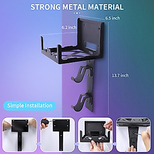BracNova Wall Mount Kit for Xbox Series X-Steel Wall Mount Shelf Stand with Detachable Controller Holder and Headphone Hook-Safely Store Your Xbox X Console Near or Behind Your TV