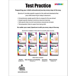 Spectrum Test Practice 7th Grade Workbooks All Subjects, Math, Language Arts, and Reading Comprehension Grade 7 Reproducible Book, Vocabulary, Writing, and Math Practice for Standardized Tests