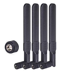Bingfu Dual Band WiFi 2.4GHz 5GHz 5.8GHz 8dBi MIMO RP-SMA Male Antenna (4-Pack) for WiFi Router Wireless Network Card USB Adapter Security IP Camera Video Surveillance Monitor