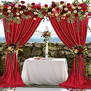 10x10 Red Backdrop Curtain for Parties Wedding Wrinkle Free Red Photo Curtains Backdrop Drapes Fabric Decoration for Birthday Party Baby Shower Christmas 5ft x 10ft,2 Panels