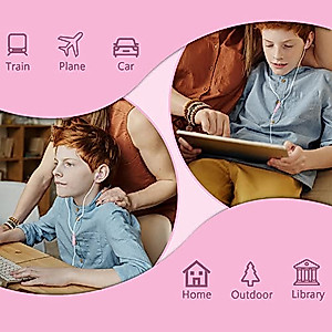 DTMNEP Kids Earbuds for Back to School with Cute Earphones Storage Case, Unicorn Earbuds for Kids in-Ear Headphones of Electronics Wired 3.5mm with Mic, Lovely Gifts for School Girls and Boys (Pink)