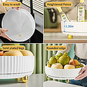 Lazy Susan, Makeup Organizer,Turntable Organizer for Cabinet, Plastic Rotating Turntray Container Bins, Round Spinning Organization for Pantry, Fridge, Countertop, Vanity, Spices, Condiments (Large)