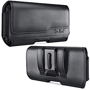 DeBin Holster for iPhone 14, 14 Pro, 13 Pro, 13, 12 Pro, 11, XR, Galaxy S22, S21, S20, S10, Google 7, Belt Case with Belt Clip Cell Phone Belt Holder Pouch Cover (Fits Phone with Otterbox Case) Black