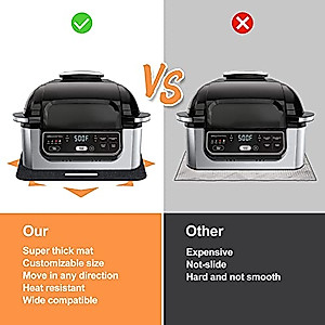 Heat Resistant Mat for Air Fryer with Sliding Function, 2 Pcs 15*18 in Heat Resistant Pad Sliding Caddy Countertop Protector Mat Compatible with Most XL Air Fryer Ninja Air Fryer Oven Micro Wave Oven
