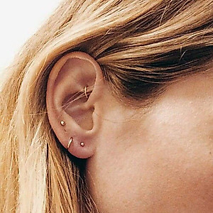 3 Pair Set 14k Gold Endless Hoop Earrings, 10mm (tri-color-gold)