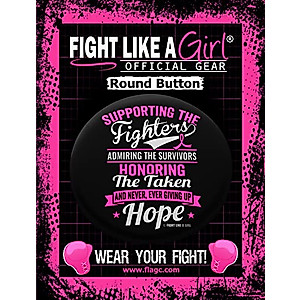 Supporting Admiring Honoring Round Buttons/Pins/Badges for Breast Cancer Awareness, 10-Pack (Pink Ribbon)