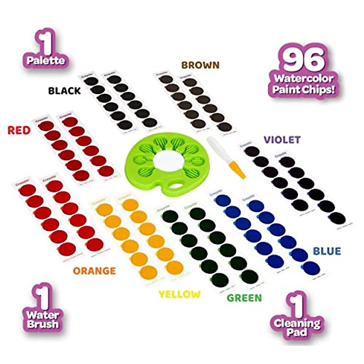 Crayola Watercolor Paint Set, Pop & Paint Palette, Washable Kids Paints, Gift