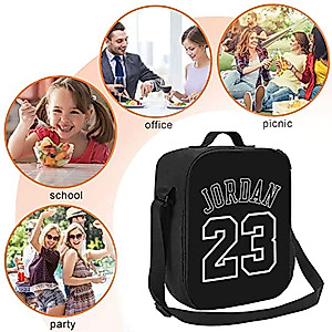 Auqizbx Basketball Number 23 Jordan Unisex Men Women Lunch Bag Lunch Box Across Heat Retaining Portable Tote Bags