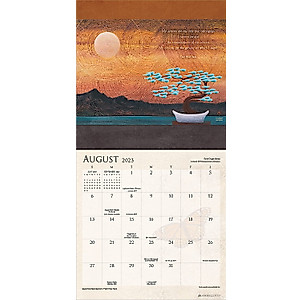 Thich Nhat Hanh 2023 Wall Calendar | Meditational Art by Nicholas Kirsten-Honshin | 12" x 24" Open | Amber Lotus Publishing