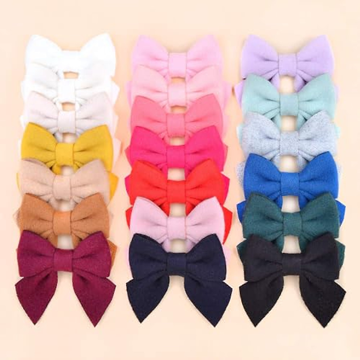 40pcs 2.8 Inche Woolen Felt Hair Bows Alligator Clips Cute Hair Barrettes Hair Accessories for Kids Toddlers School Little Girls