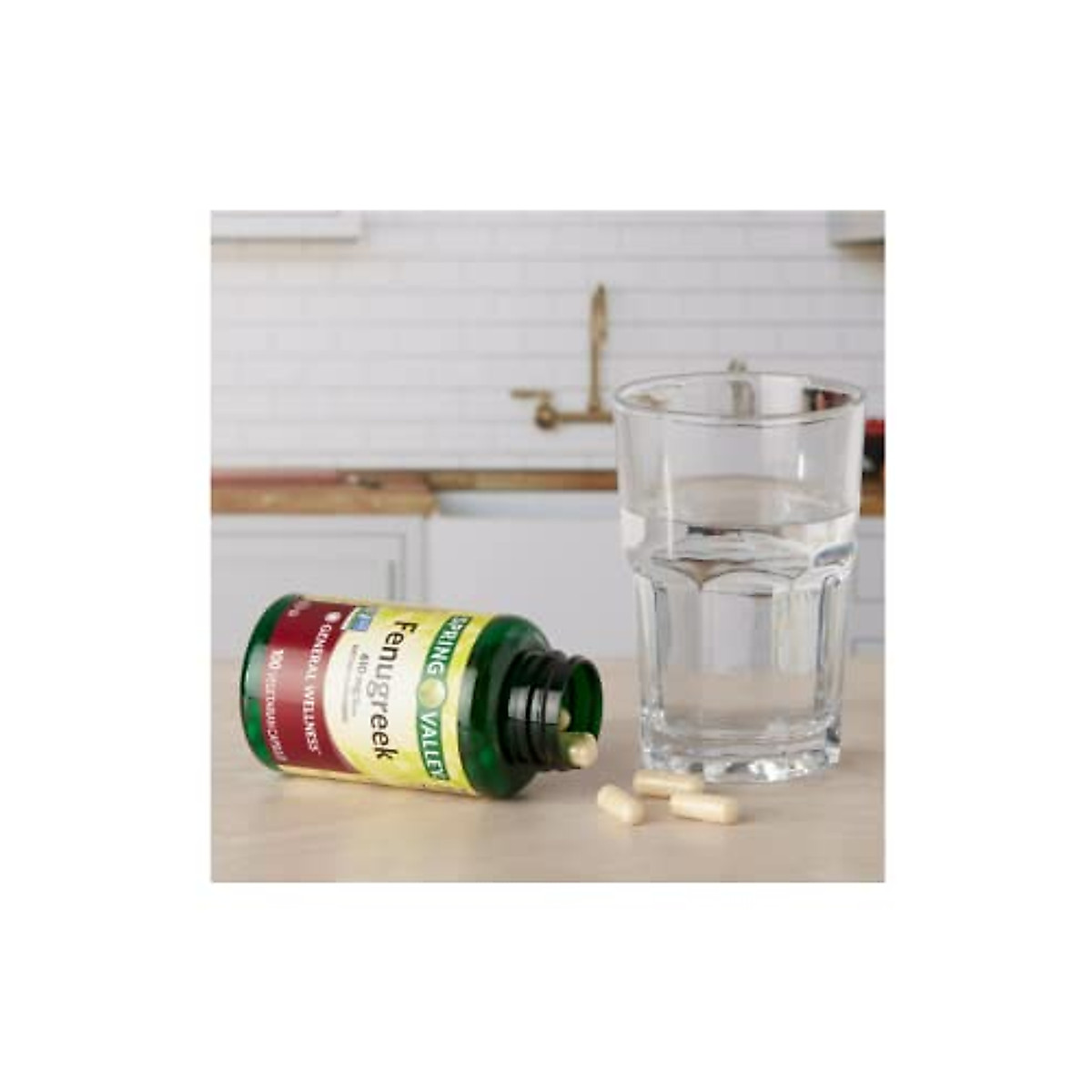 Spring Valley Fenugreek 610 mg, 100 Count + STS Fridge Magnet.