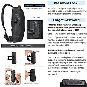 Glivpny Waterproof travel Crossbody Bag for Men,Anti Theft Sling Bag with USB Charger Port,Shoulder Hiking Chest Bags for Outdoor(Black-9530)