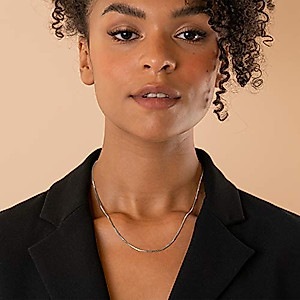 PAVOI 14K Gold Plated Curb Paperclip Box Sphere Bead Snake and Figaro Chain Adjustable Necklace (Box, White Gold Plated)