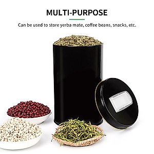 Cuopru Yerbero Yerba Mate Container with Spout - Pouring Lid Easy Filling Mate Cup - Works for Dispenser Sugar, Tea, Coffee, Container for Ground Coffee (Balck)