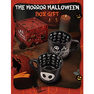 Cessfle Nightmare Before Christmas Gifts, Nightmare Before Christmas Mug, Jack Smile Face Skellington Christmas Coffee Mug 14oz, Christmas Gifts for Women Men