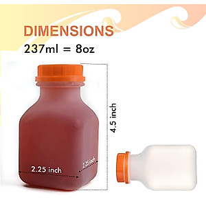 [30 PACK] Empty Plastic Juice Bottles with Tamper Evident Caps 8 OZ - Smoothie Bottles - Ideal for Juices, Milk, Smoothies, Picnic's and even Meal Prep by EcoQuality Juice Containers
