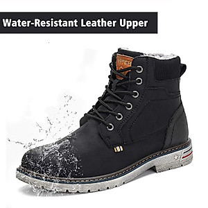 Mishansha Women's Hiking Boots Men's Warm Snow Boots Warm Ankle Bootie Non Slip Walking Black 7 Women/6 Men