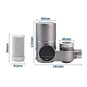 HOMELODY Water Faucet Mount Water Filter Tap Drinking Water Filter Replacement for 264 Gallons, Filters Around 70 Substances (Incl. 2 filters)