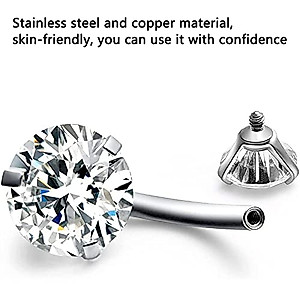 AUXHCYL 8PCS Belly Button Ring,Belly Rings for women Stainless Steel Belly Button Ring Surgical Steel Belly Piercing Silver Dangle Belly Button Rings