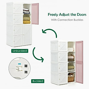 n/a Foldable Armoire Wardrobe Closet with 8 Cubby Storage Closet Shelf Storage Bedroom Furniture Storage Cabinet