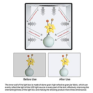 Photo Studio Box, PULUZ Mini Folding Lightbox LED Ring Light Portable Photo Studio Photography Shooting Tent Box Kit 12 Colors Backdrops USB Light Box for Phones DSLR Camera (9.8 x 9.8 inch)