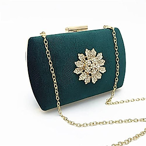 SEIJY Women's Evening Clutch White Clutch Bag Sun Flower Crystal Round Handbags Wedding Purse Party Shoulder Bag (Color : Black, Size : 1)