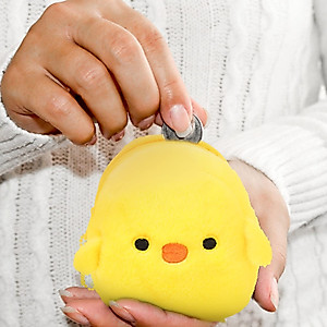 IMIKEYA 4pcs Coin Purse Plush Yellow Chick Change Purse Kawaii Charge Purse Cell Phone Wallet Christmas Party Favors Gifts