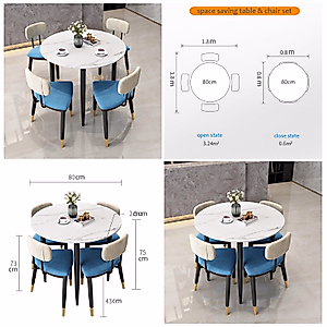 Table and Chair Set Reception Room Conference Table Office Club Lounge 80cm Round Dining Table Nordic 1 Table 4 Chairs Balcony Bedroom Hotel Negotiation Meeting Room Casual Breakfast Nook ( Color : GR