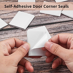 wugongshan 16 Pcs Door Corner Seals, Weather Stripping Draft Stopper Self-Adhesive, Exterior Door Jamb Frame Seal Foam for Draft Weather Protection, Isolation of Noise, Corner Seal