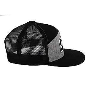 Jeep Premium 7 Panel Flatbill Snapback Patch Logo Hat for Men Heather Grey/Black