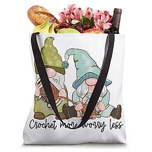 Crochet More Worry Less Crochet Lovers Arts and Crafts Tote Bag