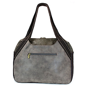 CHALA Paw Print Bowling Bag, Stone Gray- Teal Paw