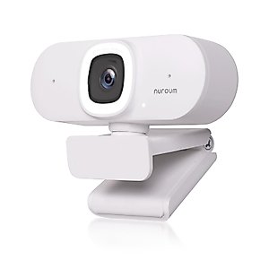 NUROUM V15-AFL 2K Webcam for Streaming, 1080p 60FPS AutoFocus Web Camera with Adjustable Fill Light and Privacy Cover, 75°FOV Dual Microphone USB FHD Computer Camera, Plug and Play