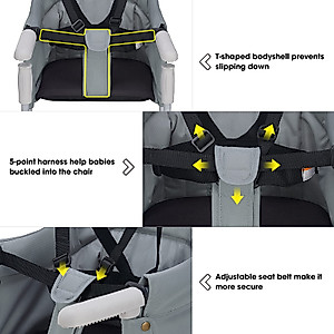 Hook On Chair, VEEYOO Clip On High Chair Folding Fast Table Chair with Storage Bag, Portable Baby Feeding Seat Attach to Table for Home and Travel