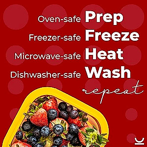 Collapse-it Silicone Food Storage Containers, 6-piece Rectangle Set (Size - 2 Cup Each, 6 Pack Total Qty) Oven, Microwave and Freezer Safe