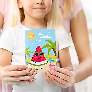 MALLMALL6 24Pcs Fruit Coloring Books with Watermelon Pineapple Lemon Banana Orange Coconut Tropical Frutti Art Patterns Summer Themed School Party Supplies Home Game Activity for Kids Girl Boy Age 4-8